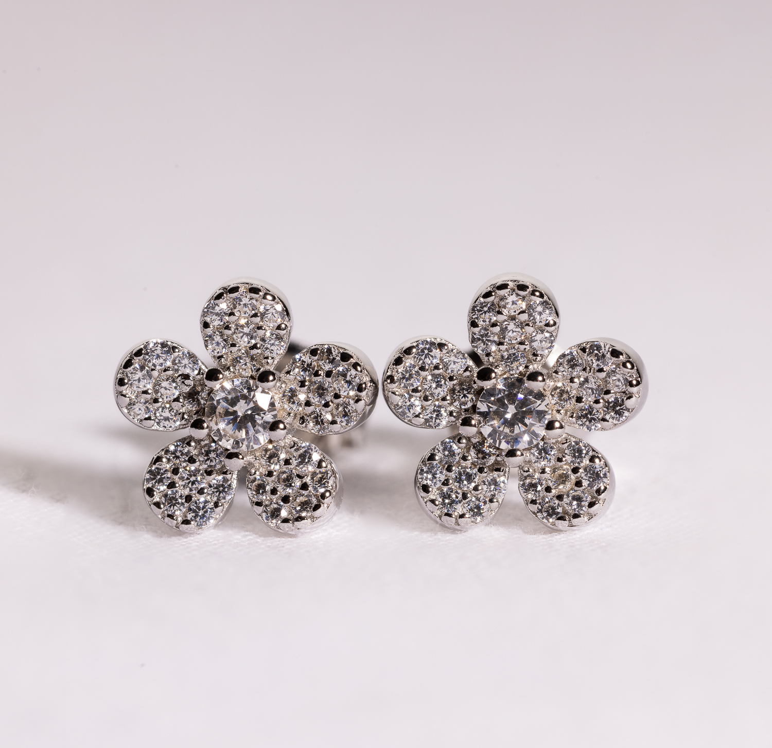 Feel Good Flower Earrings in Silver - Small Bits of Happiness